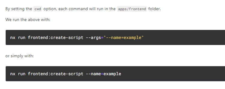 How to pass multipe args in workspace:run-commands · Issue #2846 · nrwl/nx · GitHub
