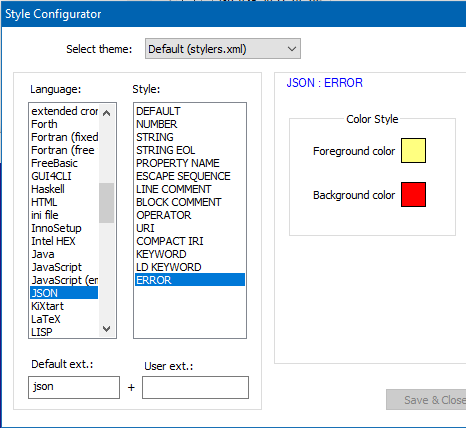 [Request] Allow Scintilla's option to enable/disable comments highlighting for JSON files ...