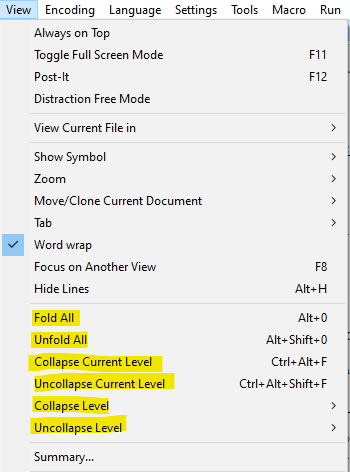 Change nomenclature globally: Collapse/Uncollapse --> Fold/Unfold · Issue #12035 · notepad-plus ...
