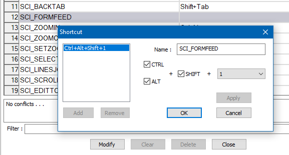 Buggy behavior when assigning shortcut to Scintilla commands · Issue ...