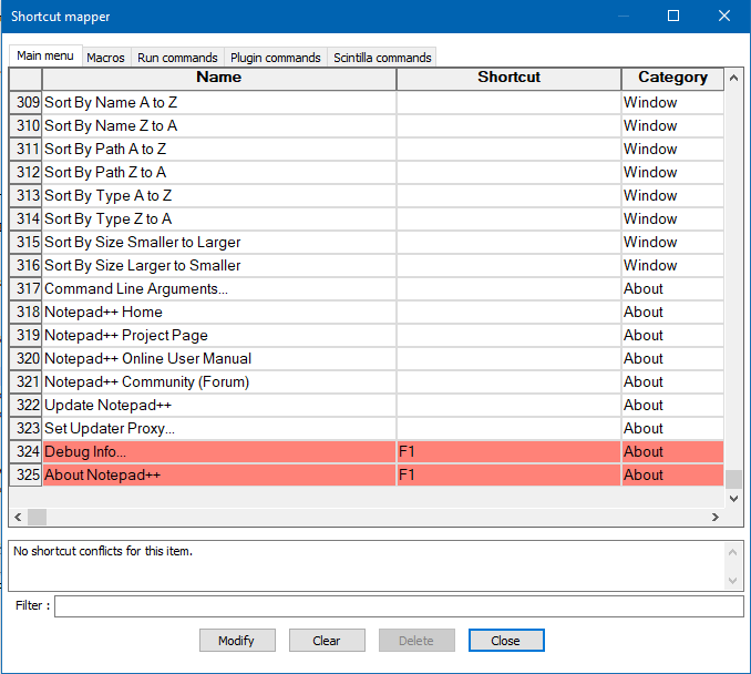 A more "global" conflicts-exist indication needed in Shortcut Mapper · Issue #12052 · notepad ...