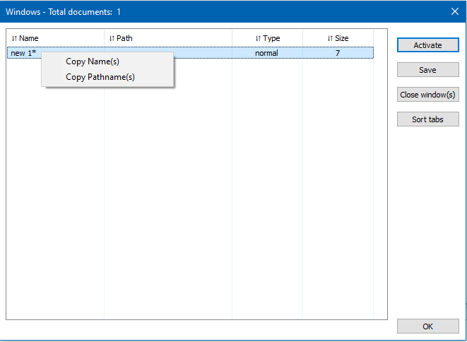 Window > Windows... window should have Copy Paths/Names buttons · Issue #12604 · notepad-plus ...