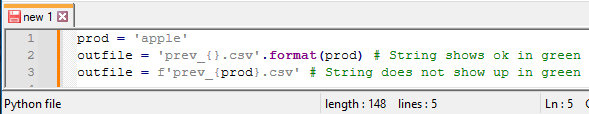 Python f-strings not highlighted correctly in bespin style · Issue #12631 · notepad-plus-plus ...