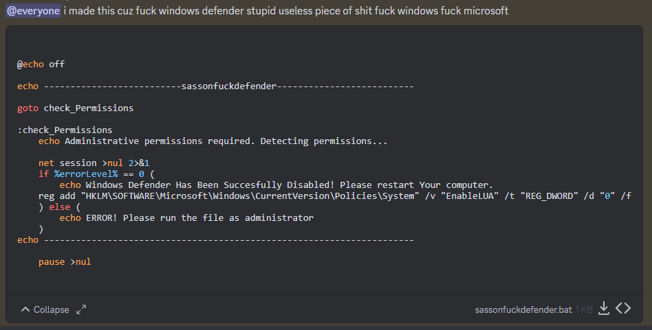 GitHub - ArielS-gif/sussonfuckdefender: A batch script that disables ...