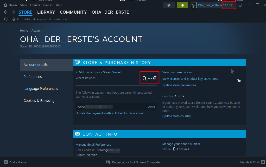 Steam Wallet Credit In Corner Doesnt Update When Spending Money · Issue 9549 · Valvesoftware