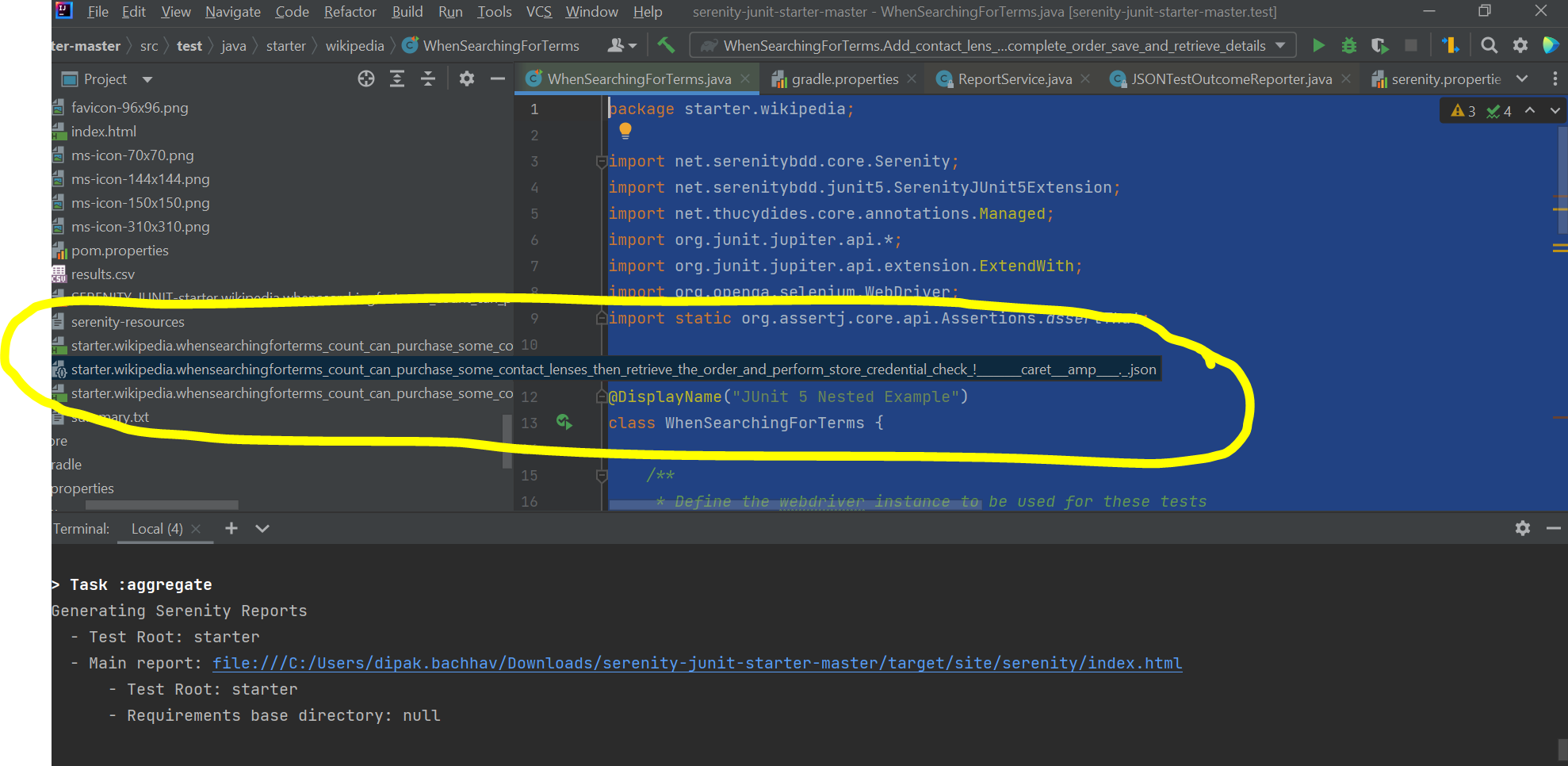 [Serenity 3.2.4][Junit5]: Issue while generating output JSON When display name too long and ...