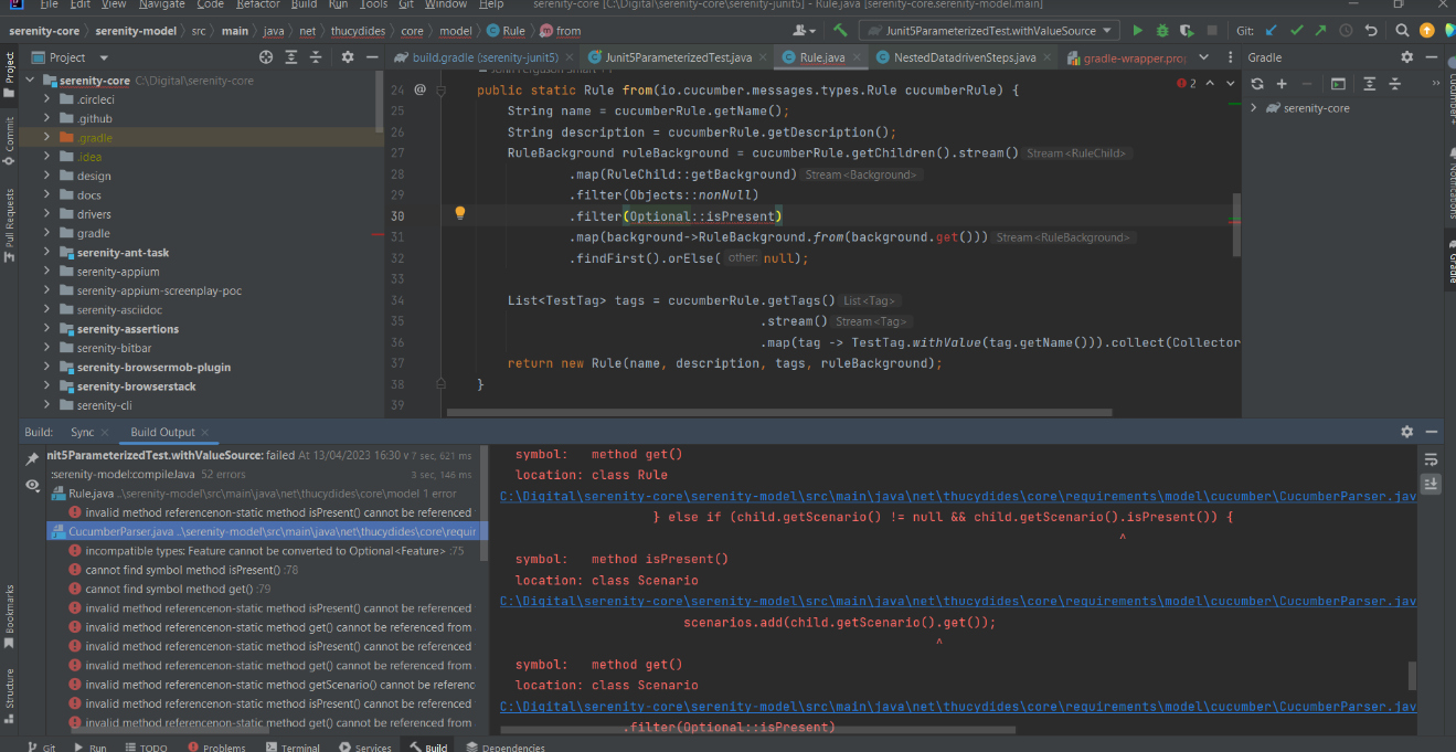 Errors persist in the serenity core repo · Issue #3111 · serenity-bdd/serenity-core · GitHub