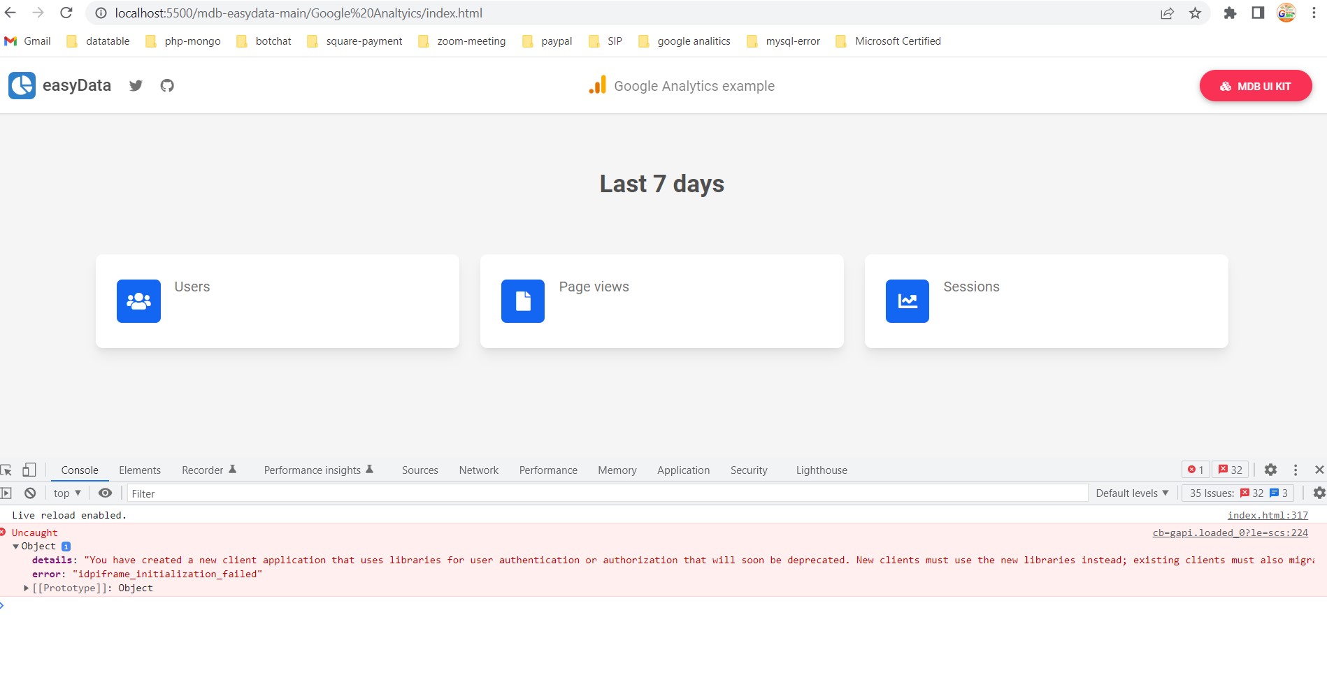 google analytics API migration error · Issue #1 · mdbootstrap/mdb ... google analytics API migration error · Issue #1 · mdbootstrap/mdb ...