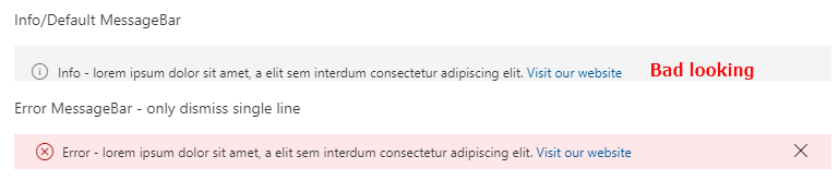 MessageBar: UI regression for multi-line message bar that without ...