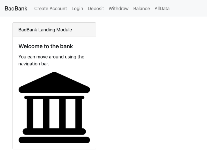 GitHub - Orion-Technologies/BadBankProject: Banking application