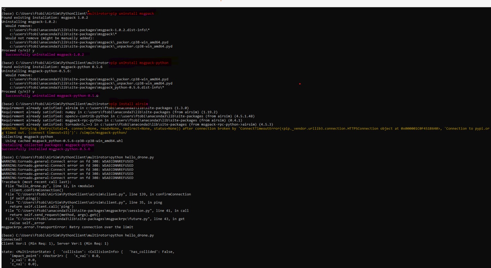 Build Error in Hello Drone · Issue #3550 · microsoft/AirSim · GitHub