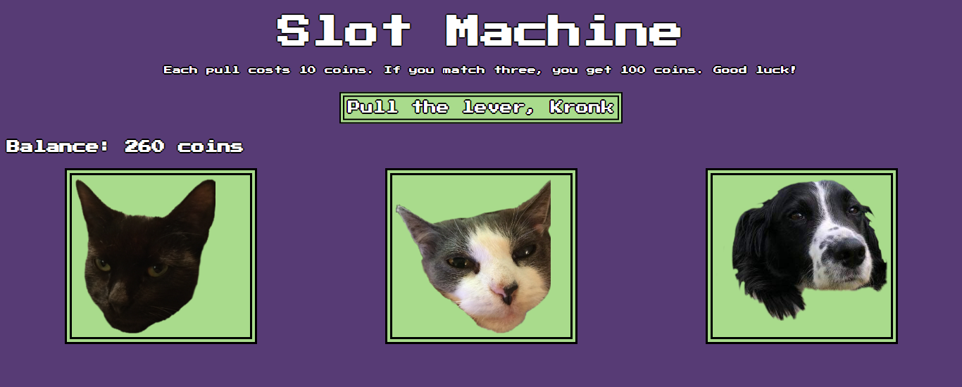 GitHub - katiemdev/slot-machine: Slot machine game made using JavaScript