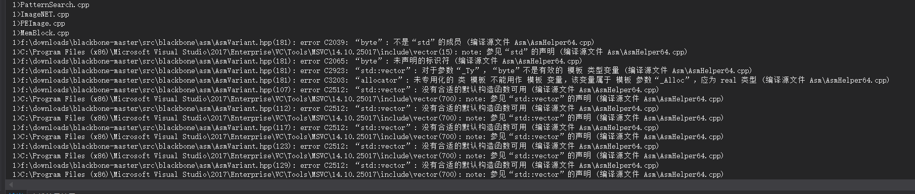 why am i can't compile · Issue #207 · DarthTon/Blackbone · GitHub