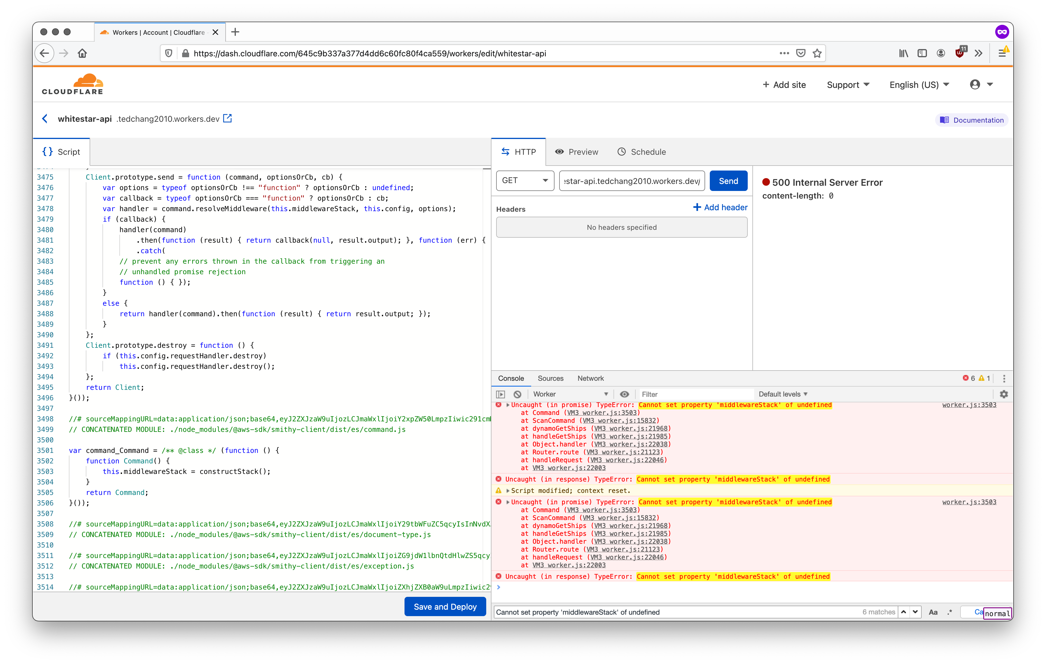 Typeerror Cannot Set Property Middlewarestack Of Undefined On Cloudflare Workers · Issue