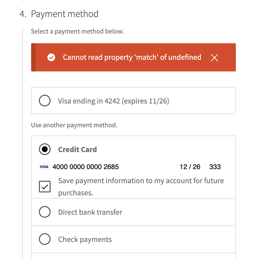 UPE doesn't display payment errors when using the Checkout Block · Issue #2586 · Automattic ...