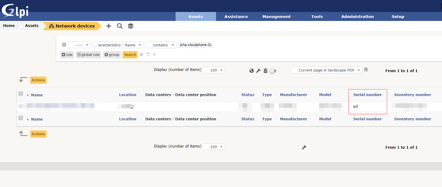 glpi 9.5.6 Network devices -> Serial number -> display inf · Issue #10626 · glpi-project/glpi ...