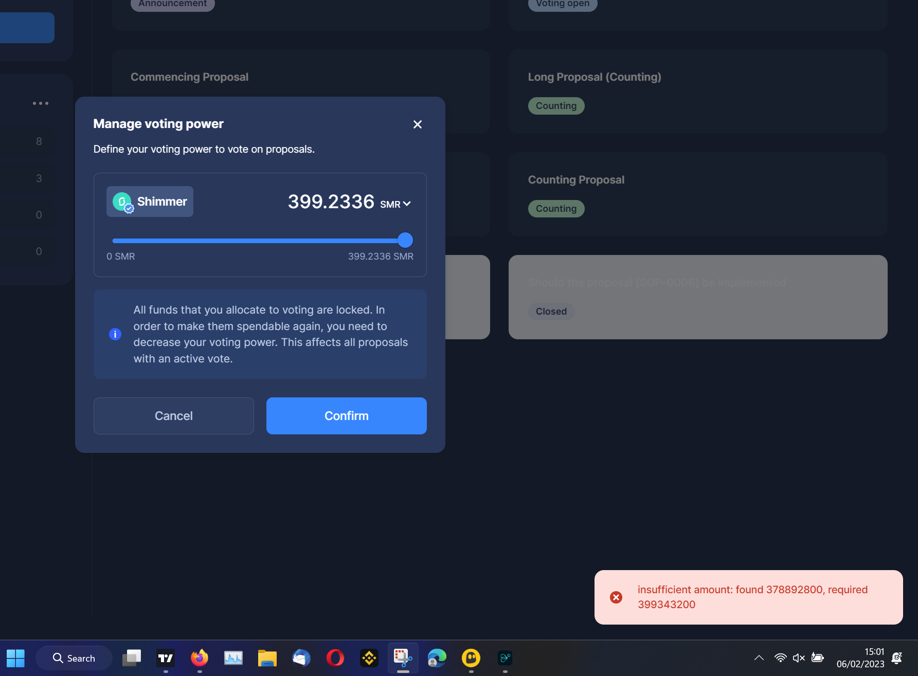 Bug Report Error When Selecting Maximum Voting Power · Issue 5771 · Iotaledgerfirefly · Github 0634