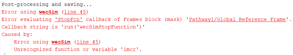Error evaluating 'StopFcn' callback [WEC-Sim Applications] · Issue #741 · WEC-Sim/WEC-Sim · GitHub
