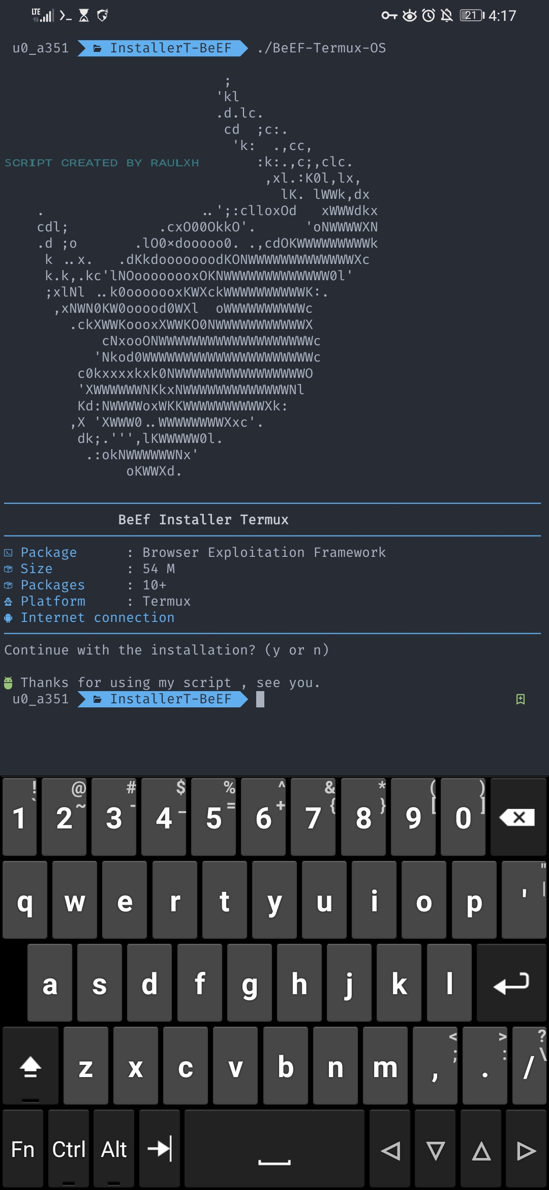GitHub - RaulXH/InstallerT-BeEF: Installer of the BeEf tool in termux. Adaptation of packages ...