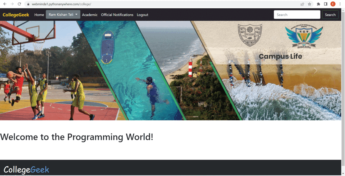 GitHub - ramkishanteli2/CollegeGeek: CollegeGeek is a web application which is mainly intended ...