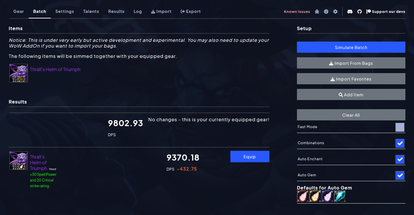 Batch Sim Auto Gem does not socket the chosen Meta Gem · Issue #3257 · wowsims/wotlk · GitHub