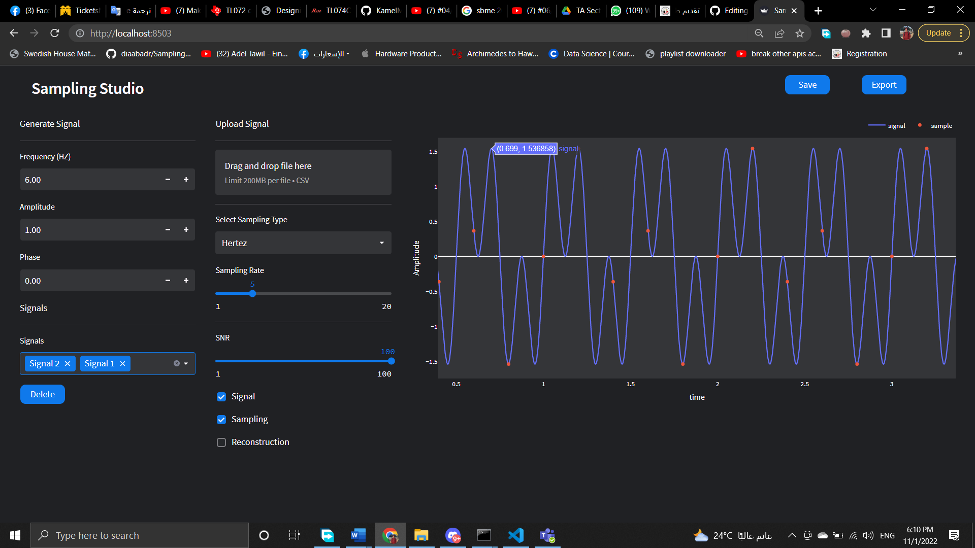 GitHub - Zeyad-Amr/Signal-Studio: Generate, view, sample, reconstruct, add and delete digital ...