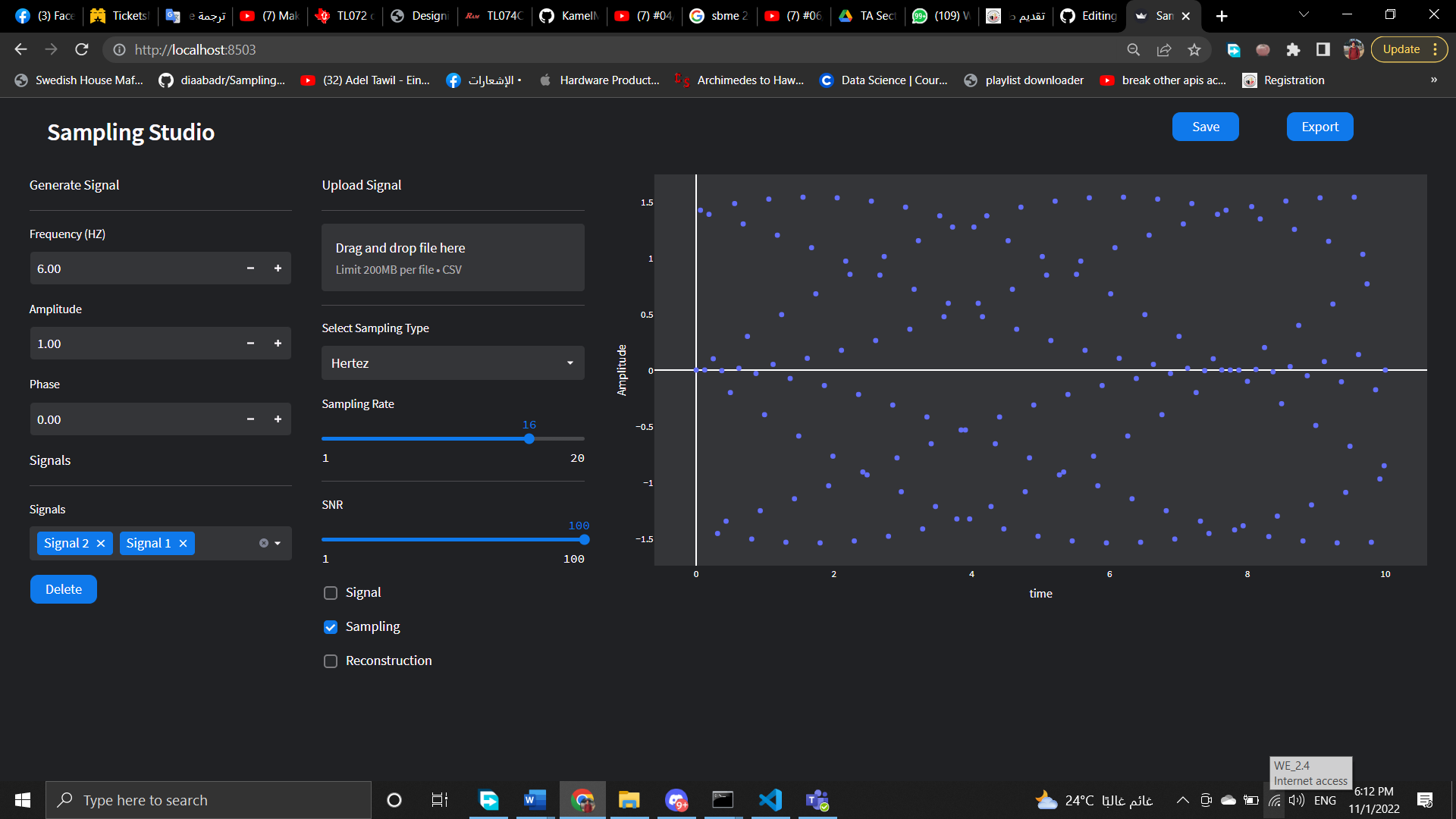 GitHub - Zeyad-Amr/Signal-Studio: Generate, view, sample, reconstruct, add and delete digital ...