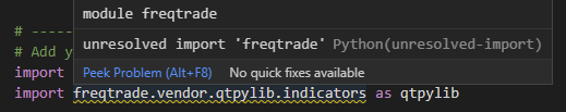freqtrade - ERROR - Impossible to load Strategy 'samplestrategy'. This class does not exist or ...