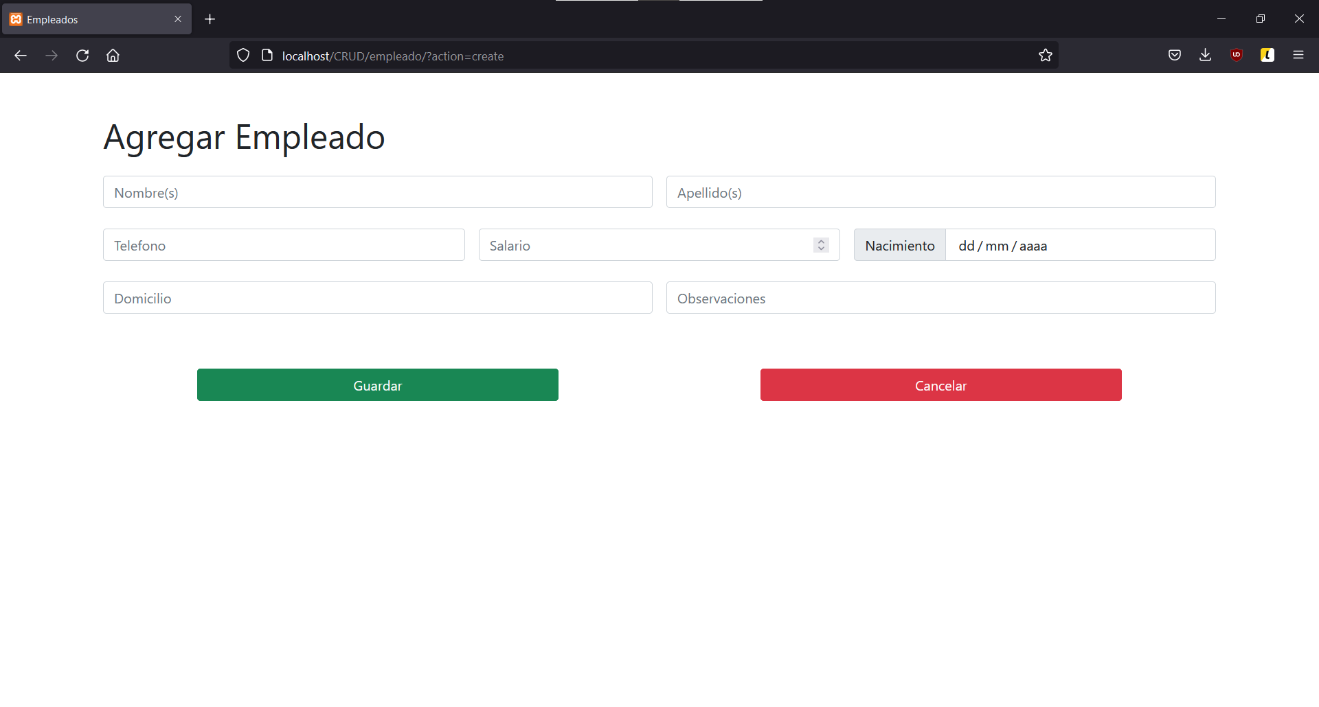 GitHub - jcerrito/CRUD-Empleados: CRUD utilizando php, mysql y bootstrap
