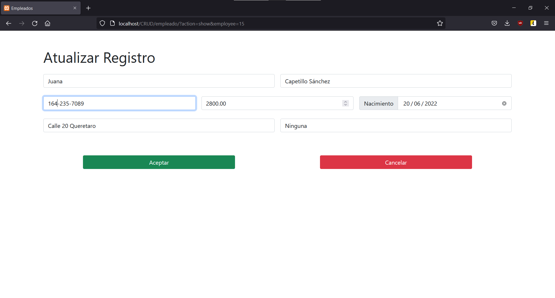 GitHub - jcerrito/CRUD-Empleados: CRUD utilizando php, mysql y bootstrap