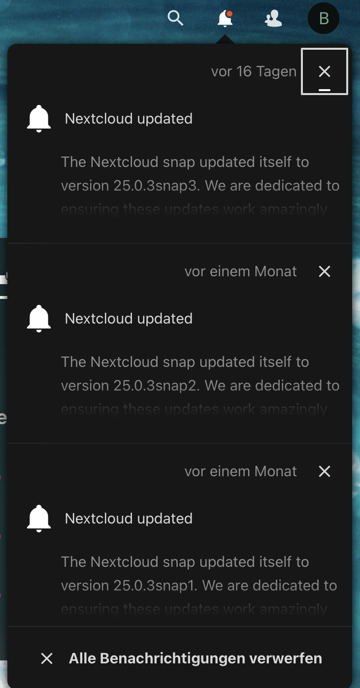 I can't get rid of the update notifications · Issue #2350 · nextcloud-snap/nextcloud-snap · GitHub