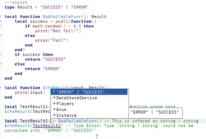 Functions returning singleton types returns primitive type instead · Issue #620 · luau-lang/luau ...