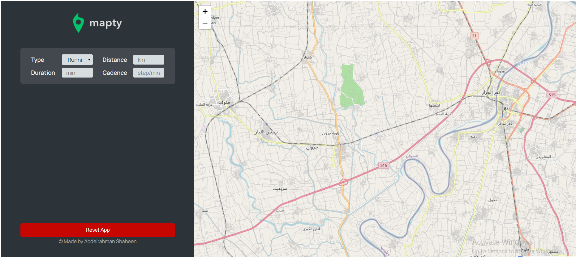 Github Abdelrahmanshaheen Mapty App A Workout Logging App Made Using Javascript