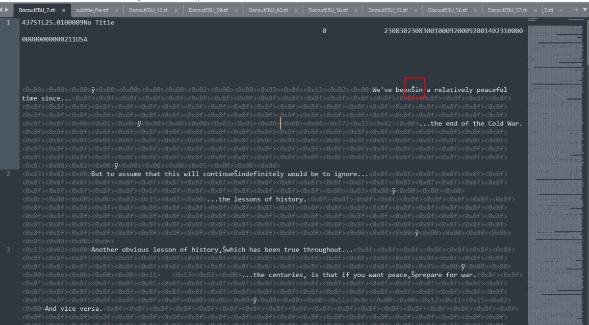 convert Srt to EBU STL on Ubuntu via CLI newline is ? instread Š ...