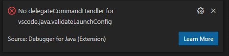 No delegateCommandHandler for vscode.java.startDebugSession when starting Debugger in Gitpod ...