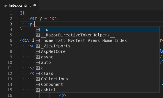 Lag when using C# autocomplete in Razor · Issue #2637 · dotnet/vscode-csharp · GitHub