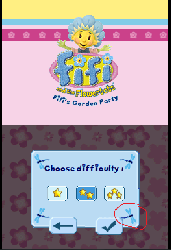 Upscaling breaks graphics on the title screen of Fifi and the Flowertots - Fifi's Garden Party ...