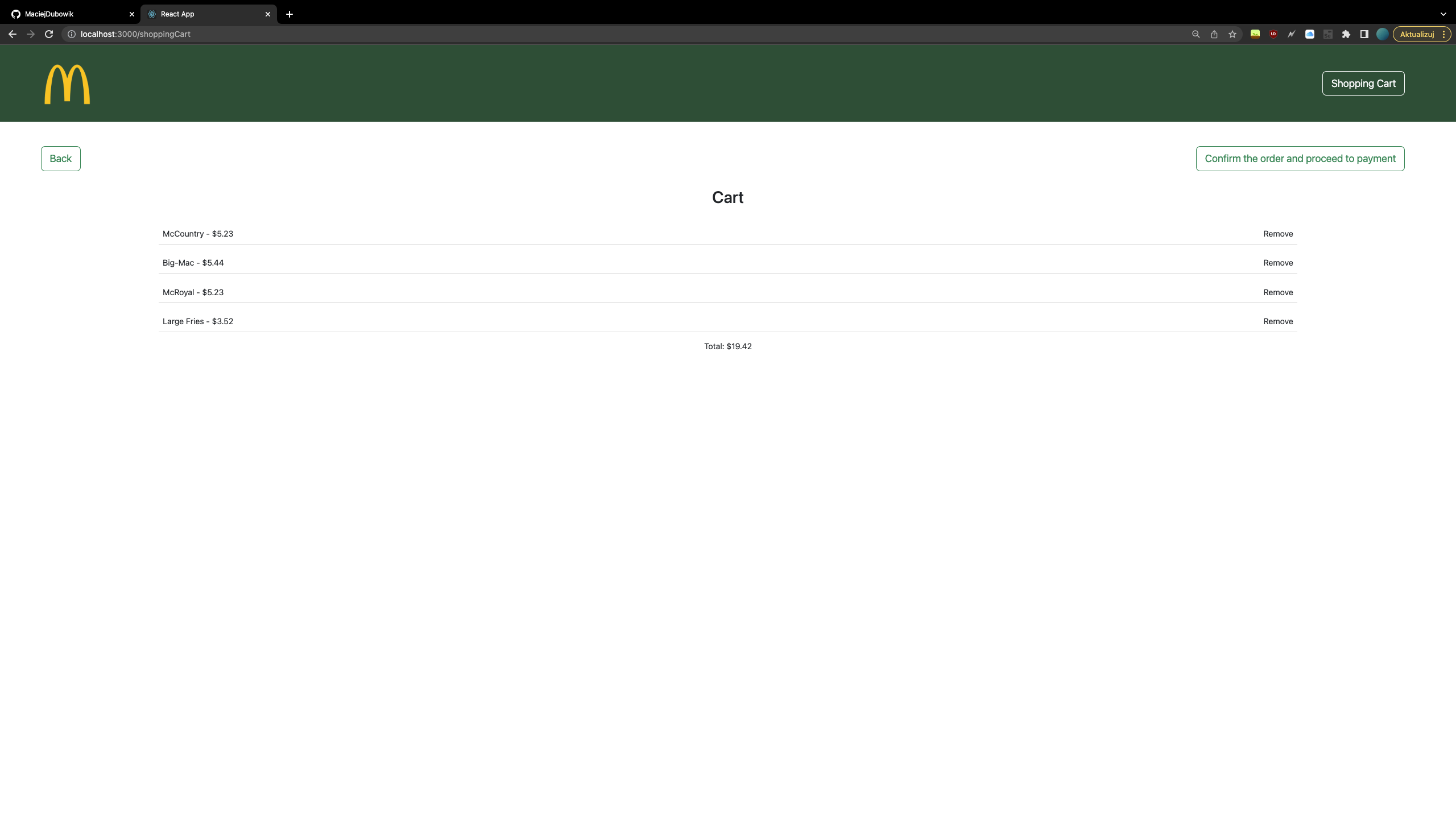 GitHub - MaciejDubowik/self-service-kiosk: React app created as final ...