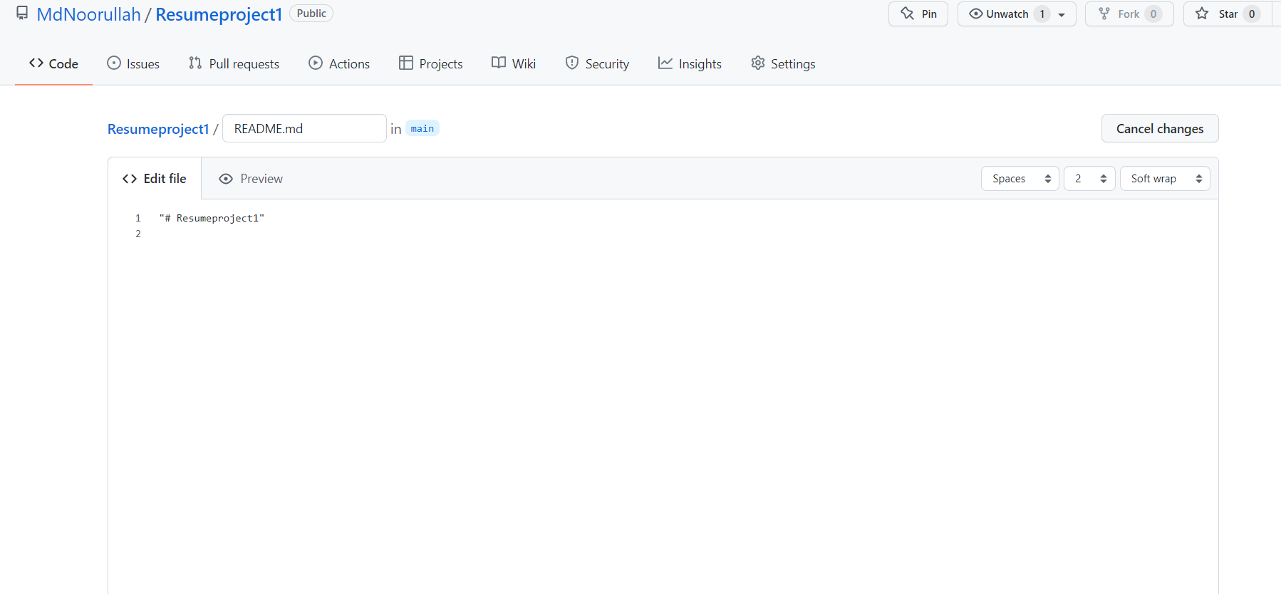 GitHub - MdNoorullah/Resumeproject1