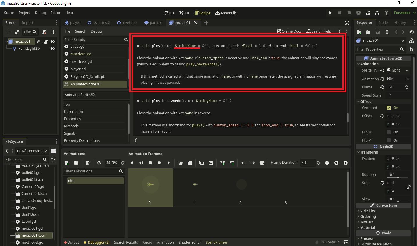 Animated Sprite Playing · Issue 72683 · Godotenginegodot · Github