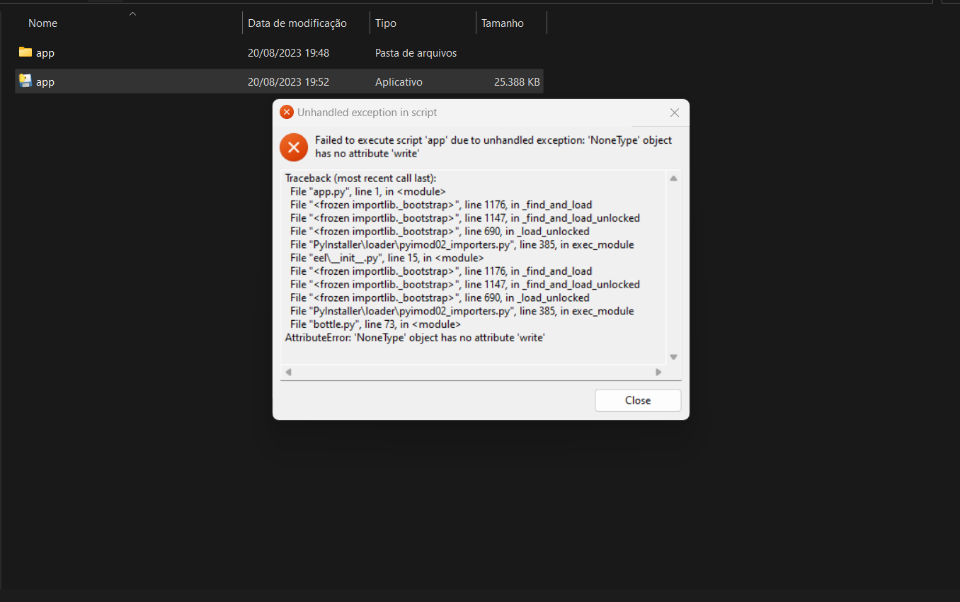 Bug Problem Using Noconsole Flag · Issue 698 · Python Eeleel · Github 