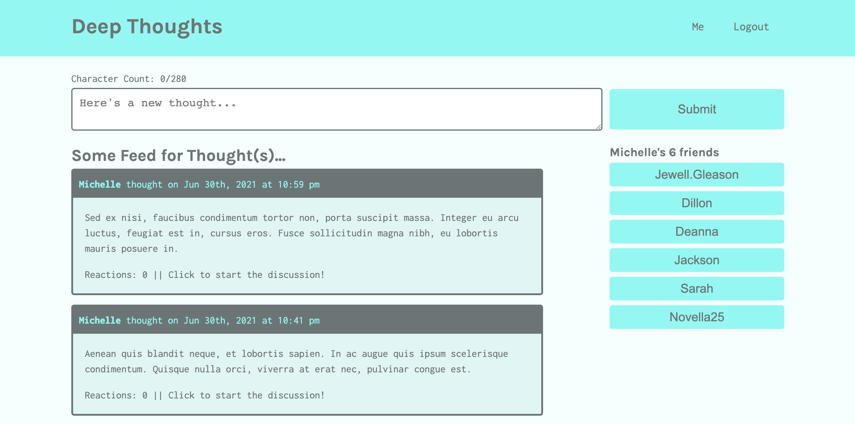 GitHub - MAsuamah/deep-thoughts: A social networking site built using the MERN stack. Users will ...