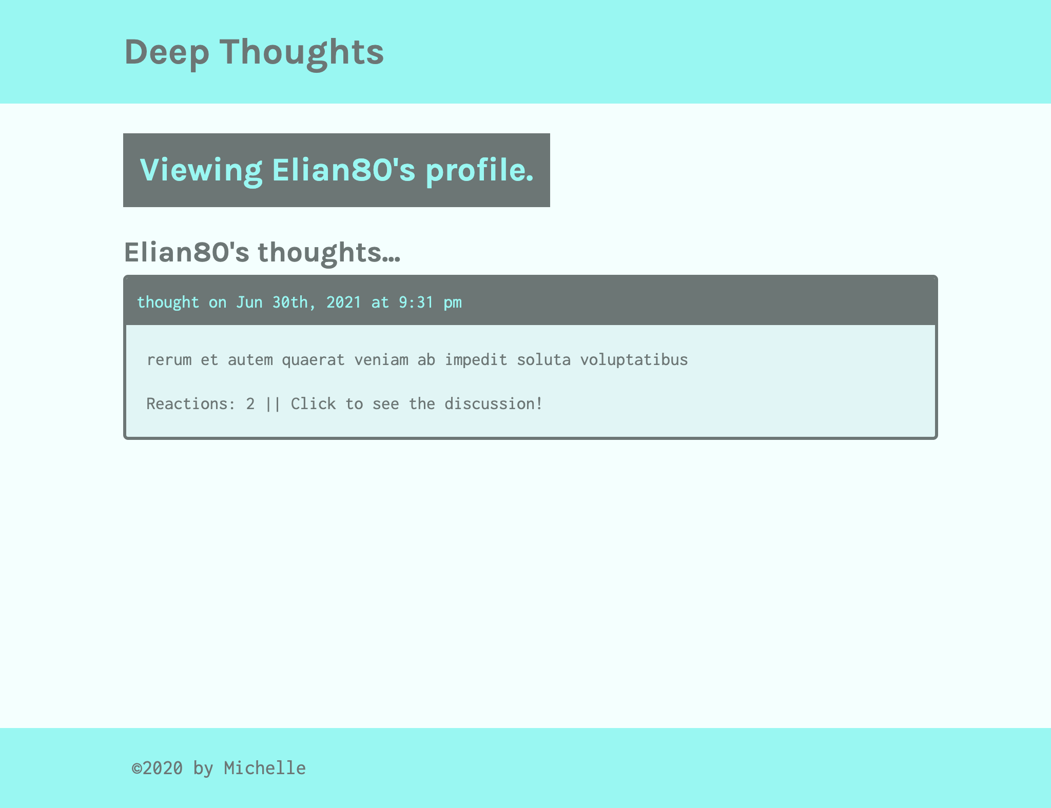 GitHub - MAsuamah/deep-thoughts: A social networking site built using the MERN stack. Users will ...