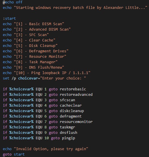GitHub - Little-Alexander-CS/WindowsTroubleshootBATCH
