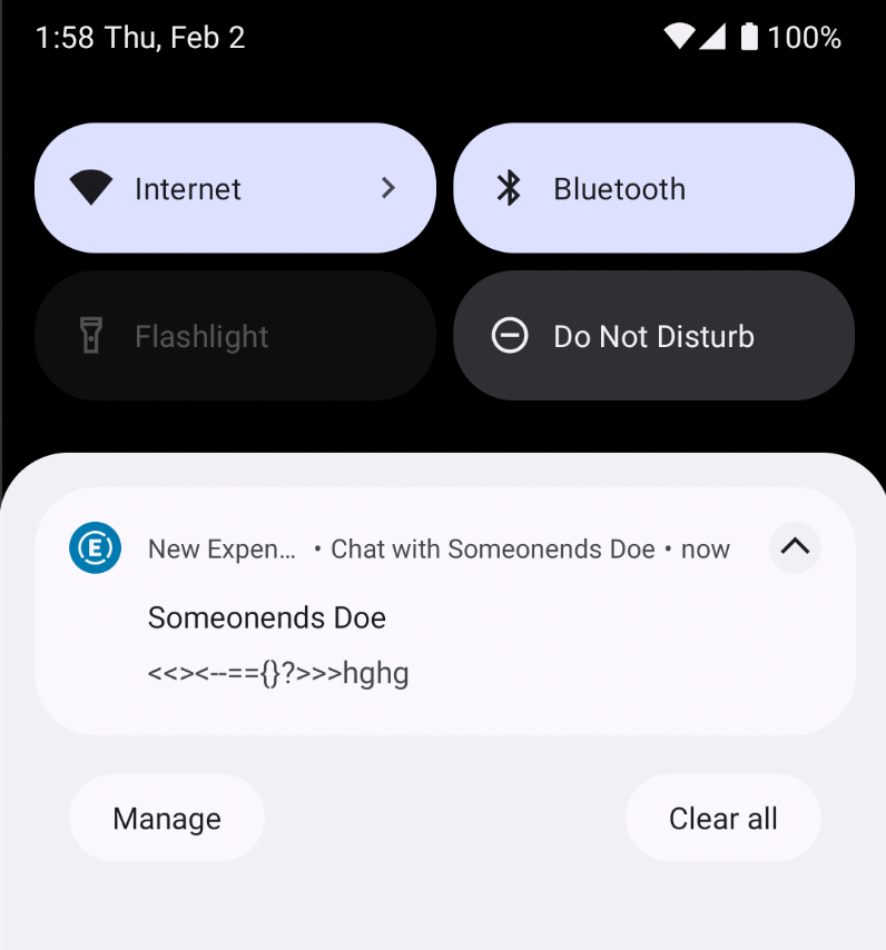 [ 4000] Message With Special Characters Showing As Markdown In Notification Received · Issue
