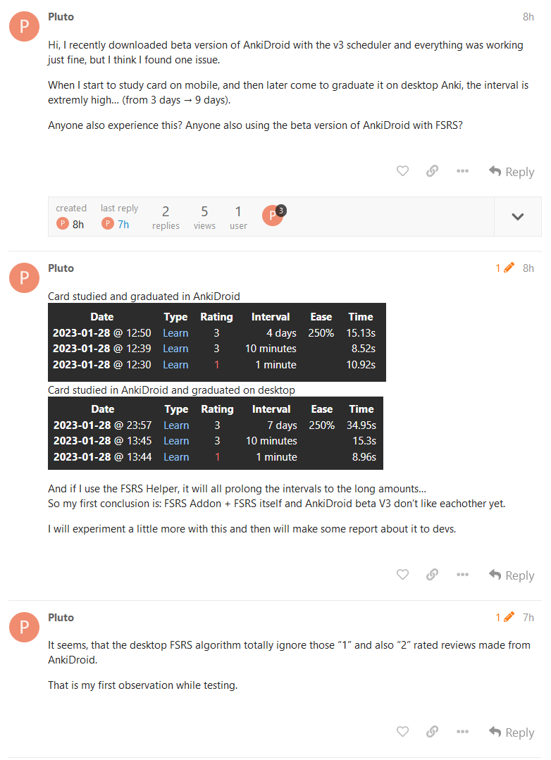 [BUG] AnkiDroid v3 scheduler and Anki desktop scheduler with FSRS causing different intervals ...
