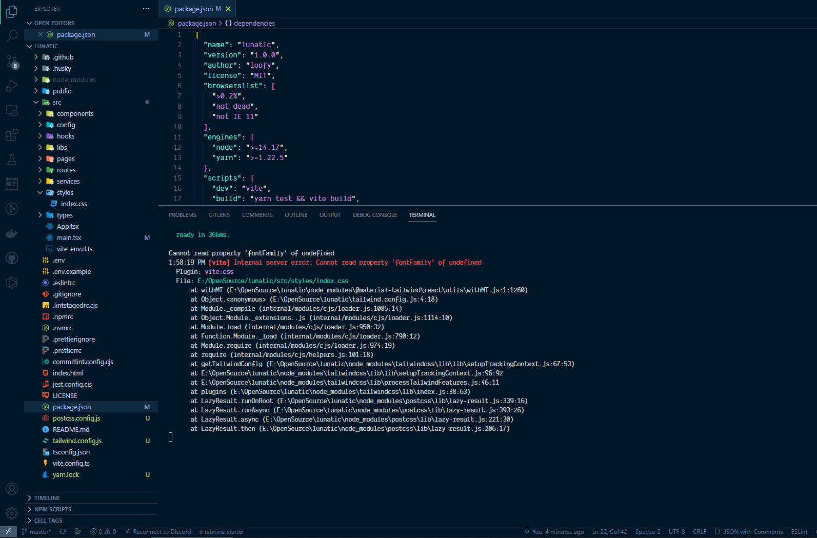 Cannot read property Font family of undefined when using material tailwind with vite · Issue ...