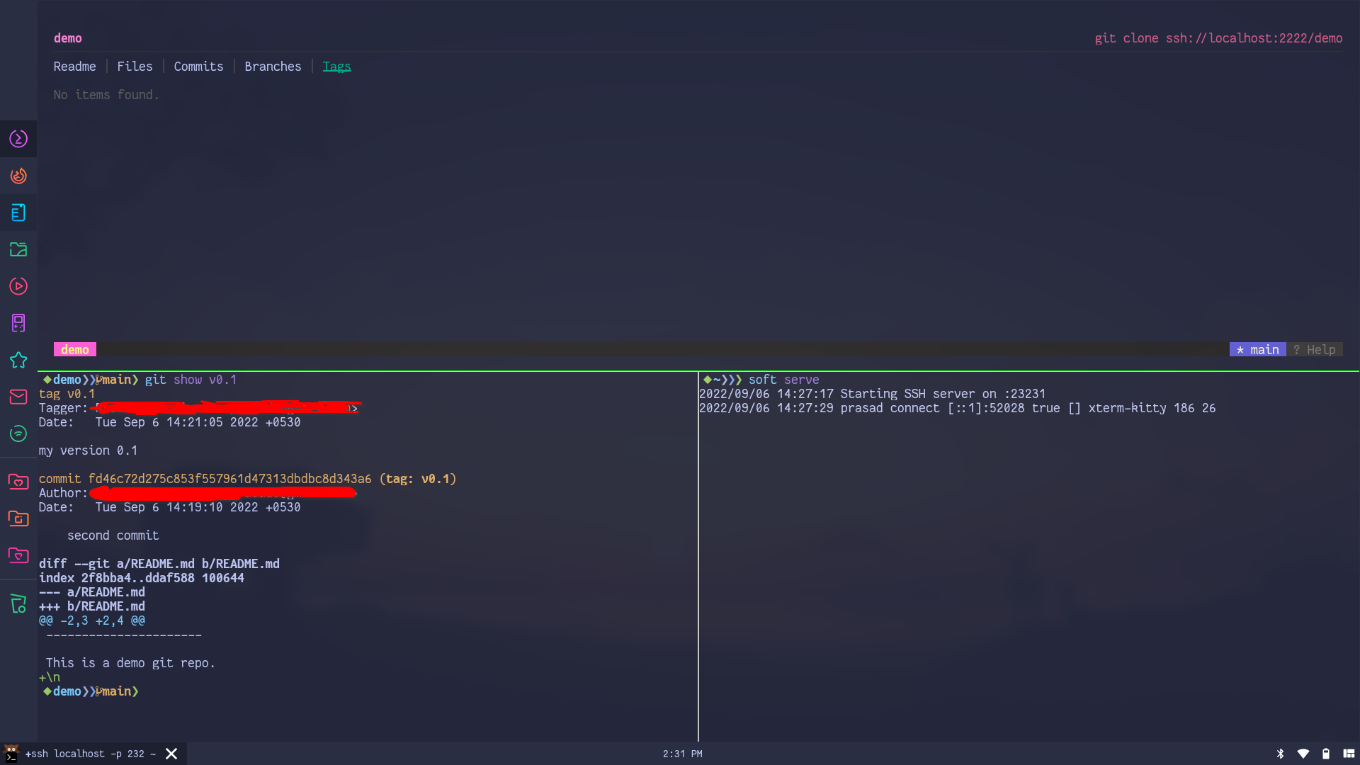 Git tags not visible · Issue #155 · charmbracelet/soft-serve · GitHub