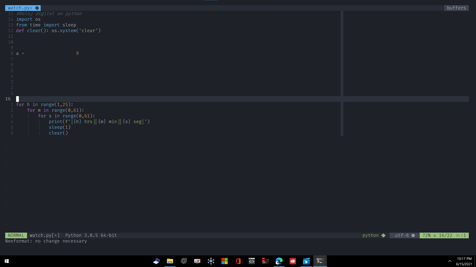Neoformat not works in python files · Issue #348 · sbdchd/neoformat · GitHub